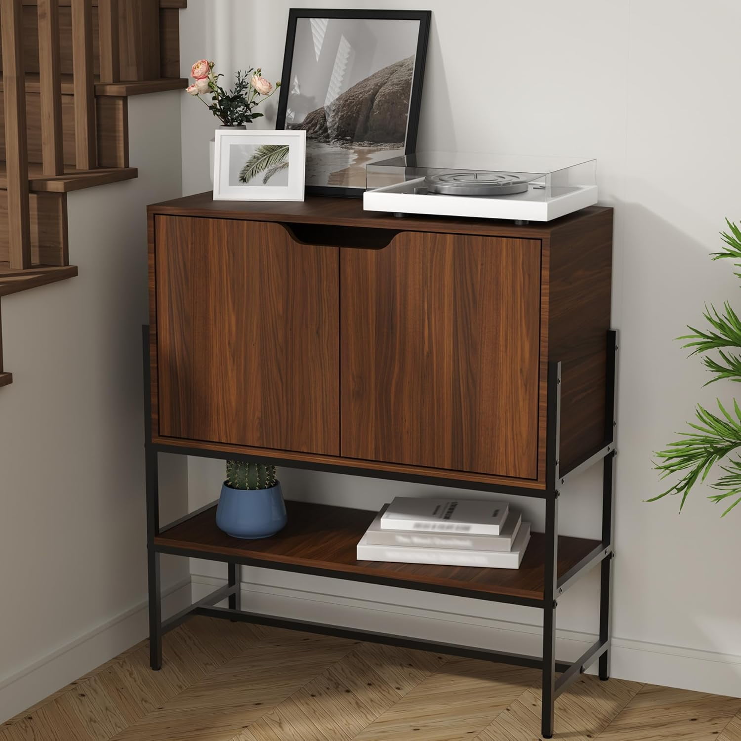 Small Sideboard Buffer Cabinet, Modern Storage Cabinet with 2 Doors ...