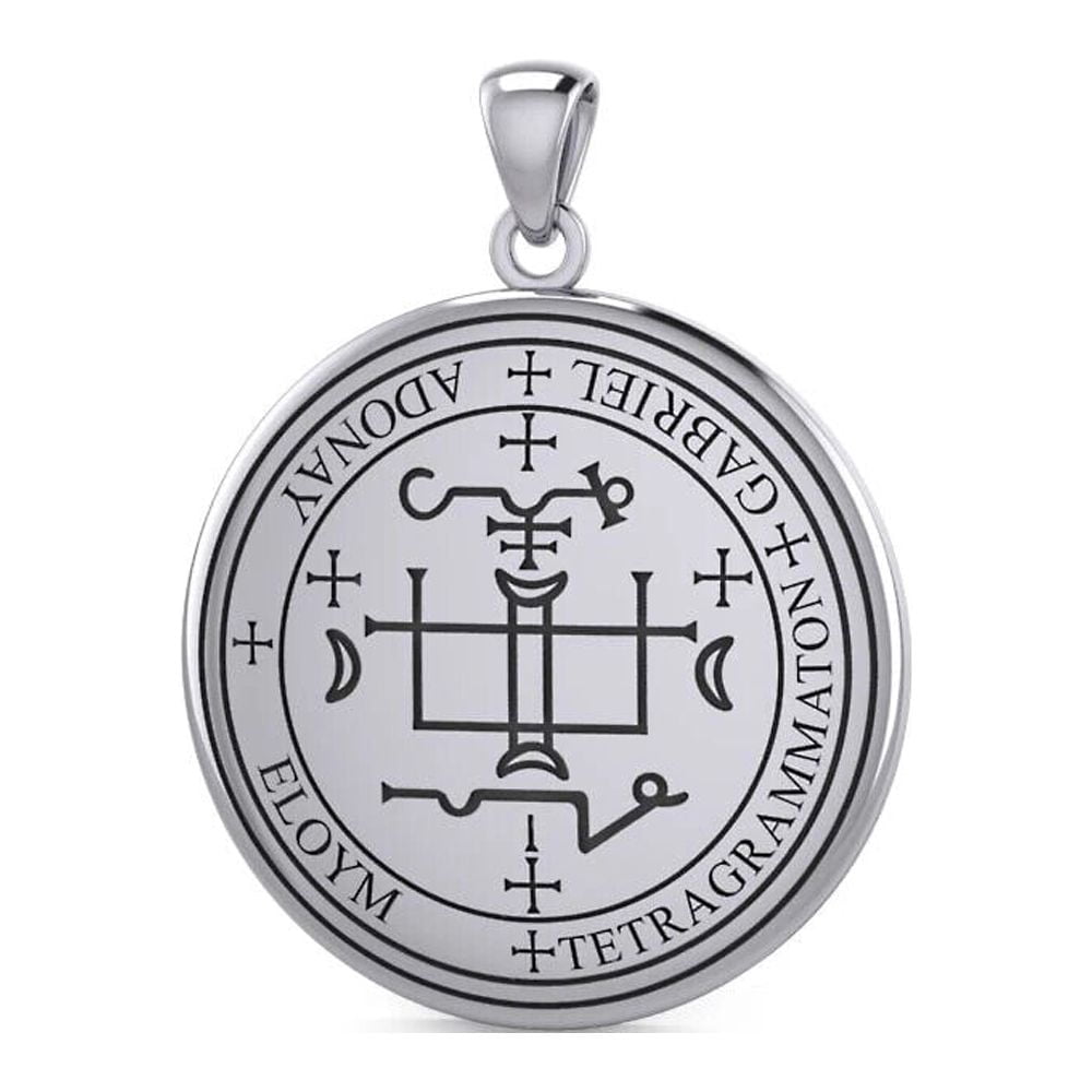 Small Sigil of Archangel Gabriel 925 Sterling Silver Pendant Fine Angel ...