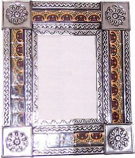 Small Silver Greca C Mexican Tile Mirror - Walmart.com