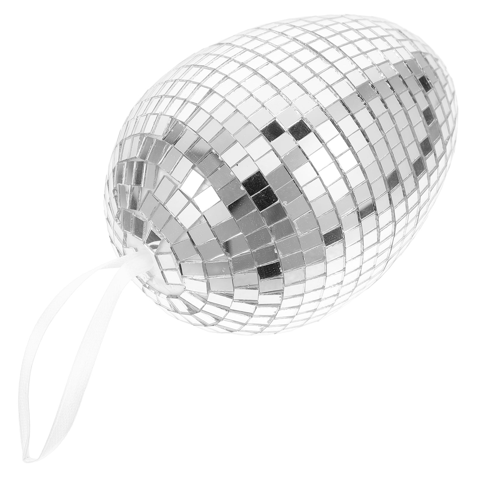 Small Silver Hanging Ball Easter Eggs Mini Disco Balls Reflective ...