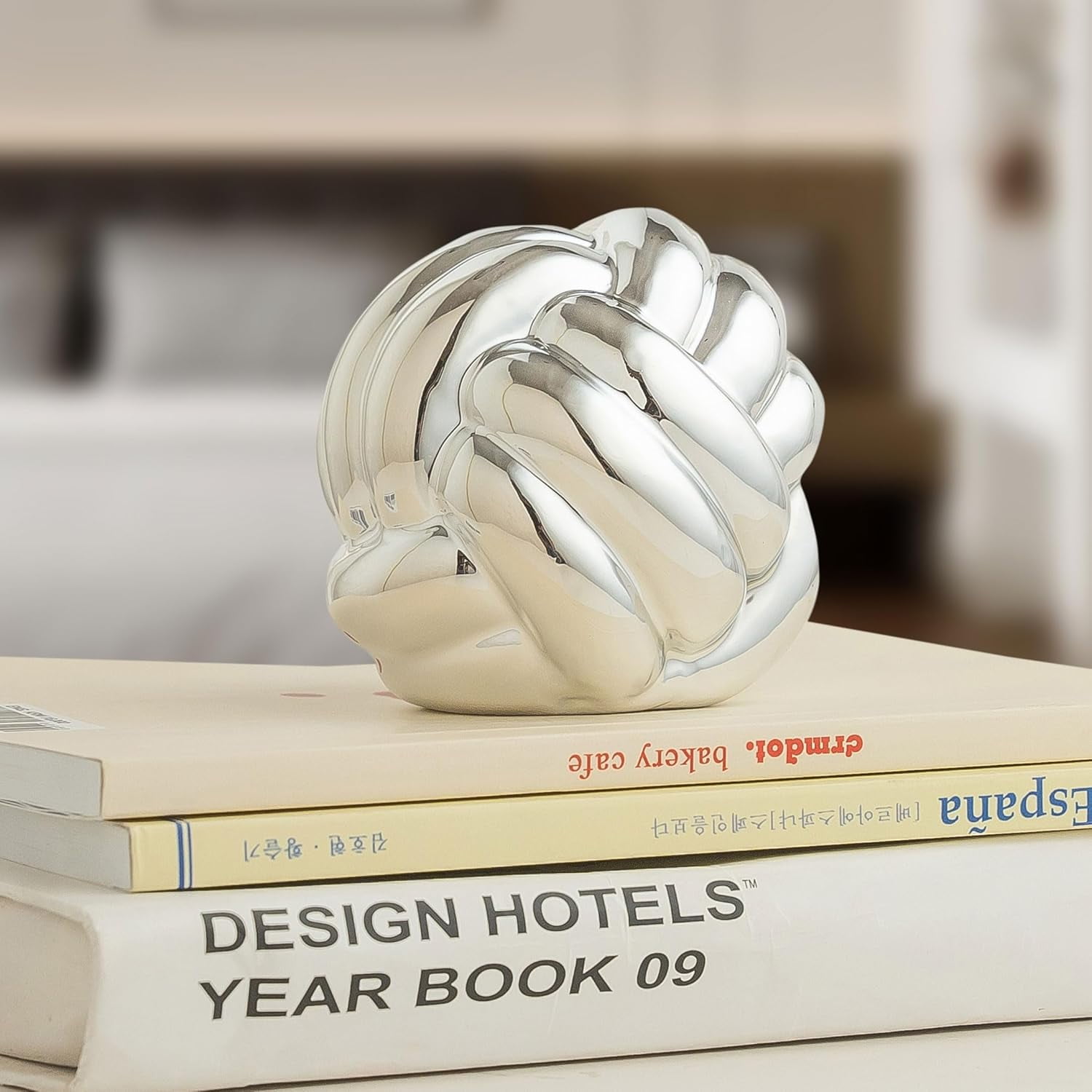 Small Silver Knot Decor, Chain Link Decor, Coffee Table Decor, Book ...