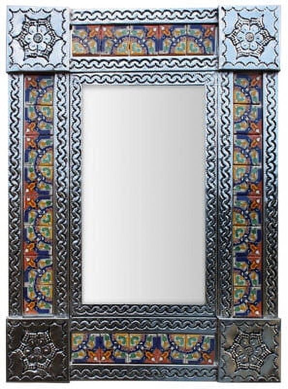 Small Silver Medallion Tile Mexican Mirror - Walmart.com