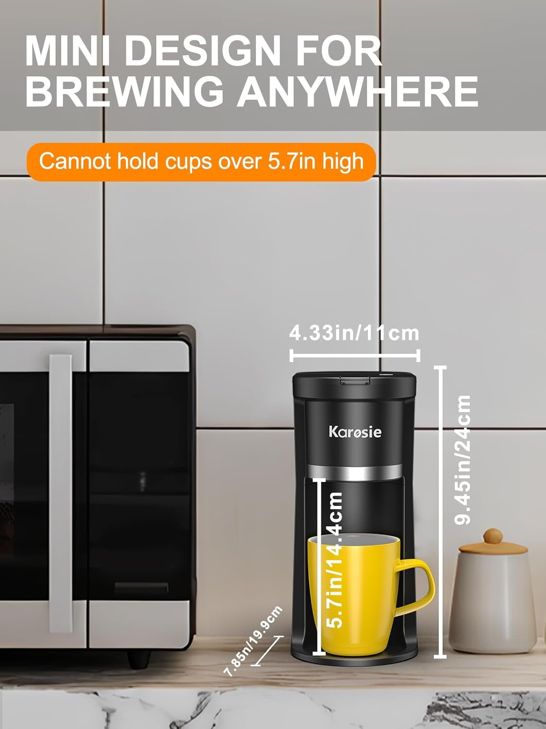 Small Single Serve Coffee Maker, Fast Brew for K-Cup & Ground Coffee, 6 ...