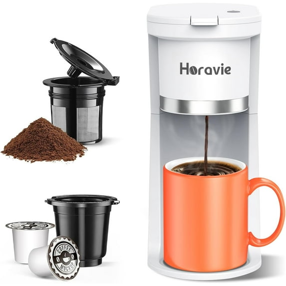 Small Single Serve Coffee Maker, Fast Brew One Cup Coffee Machine for K ...