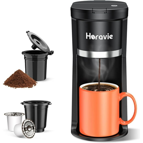Small Single Serve Coffee Maker, Fast Brew One Cup Coffee Machine for K ...