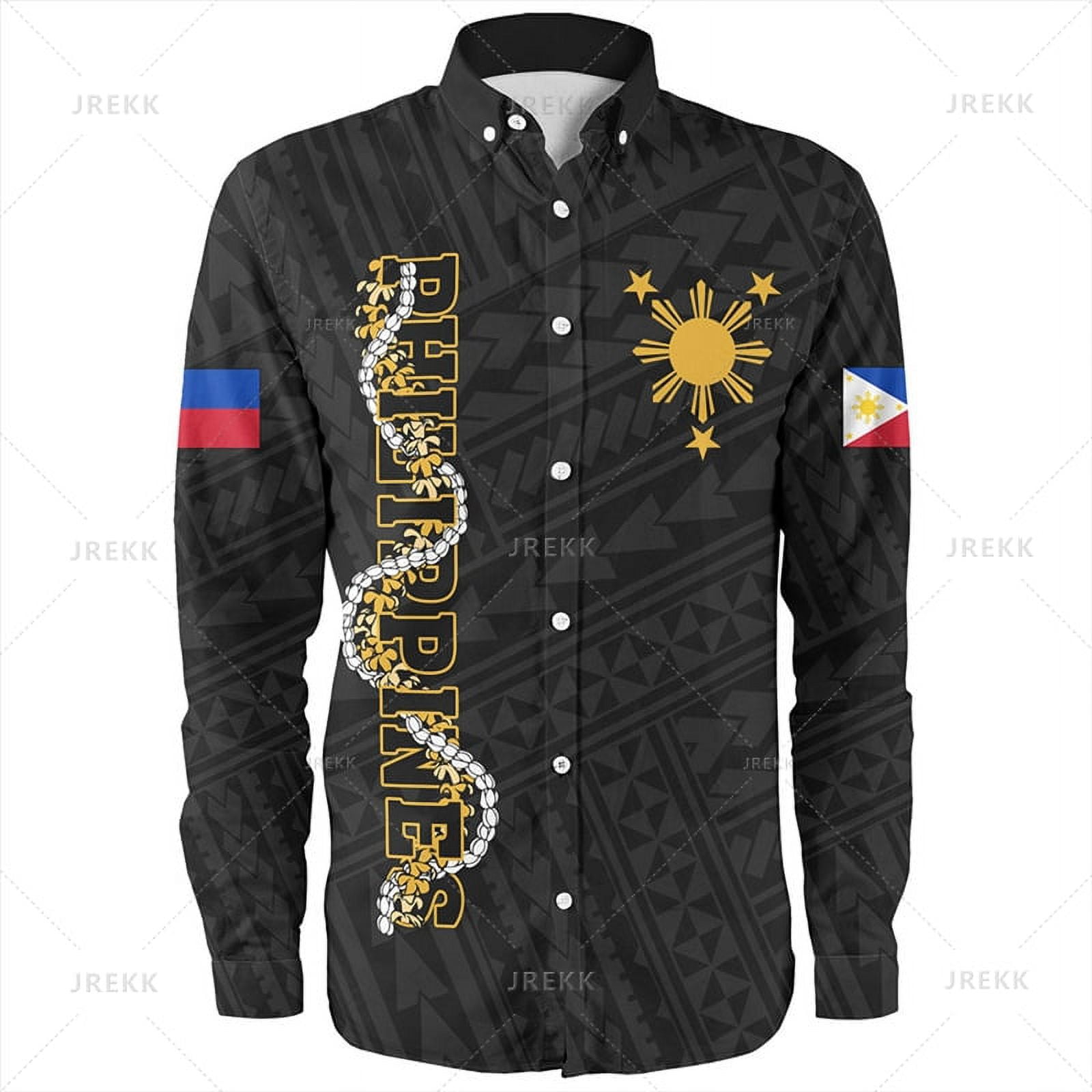 Small Size 3D Philippines Filipinos Print Long Sleeve Shirts Men ...