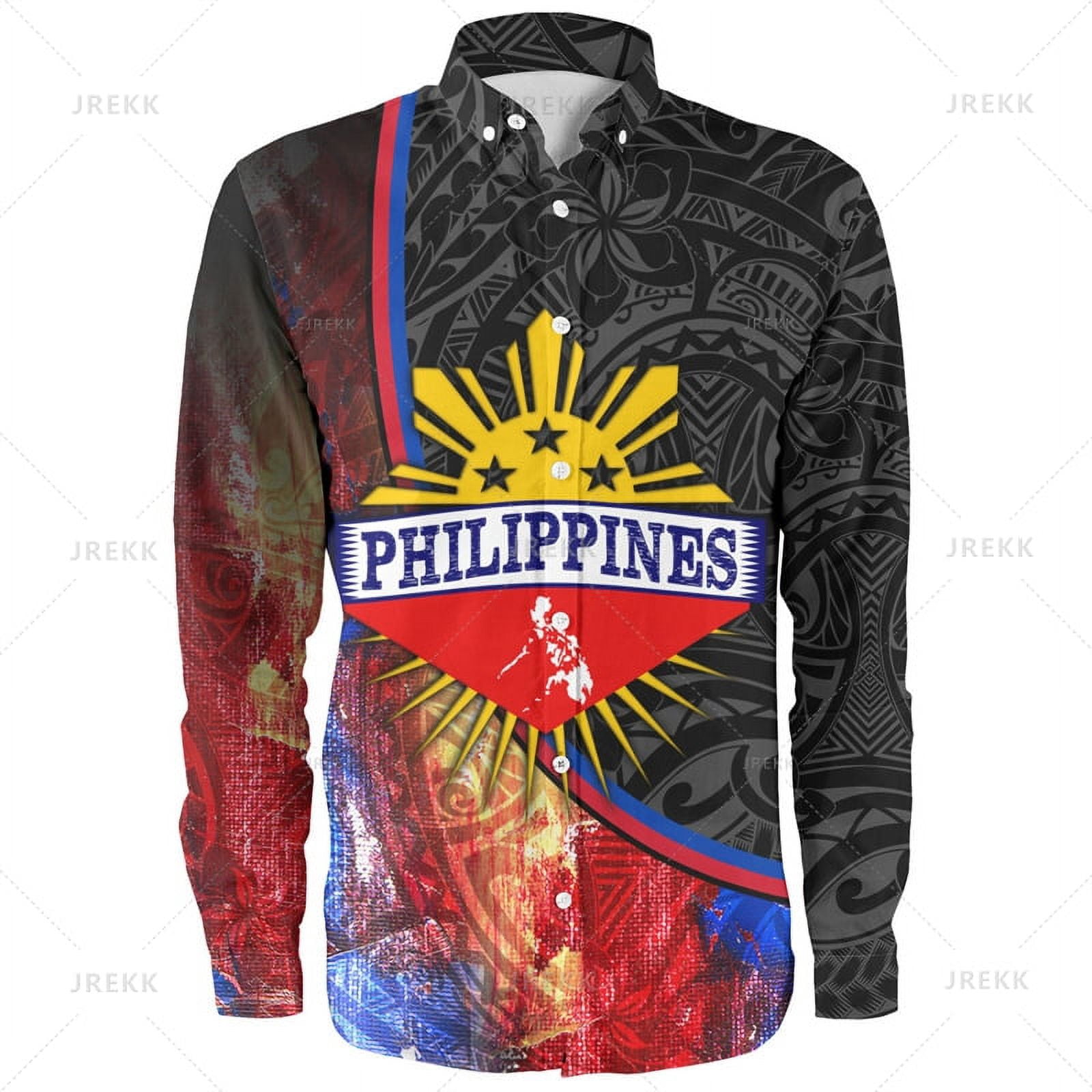 Small Size 3D Philippines Pride Printing Long Sleeve Shirts Men ...