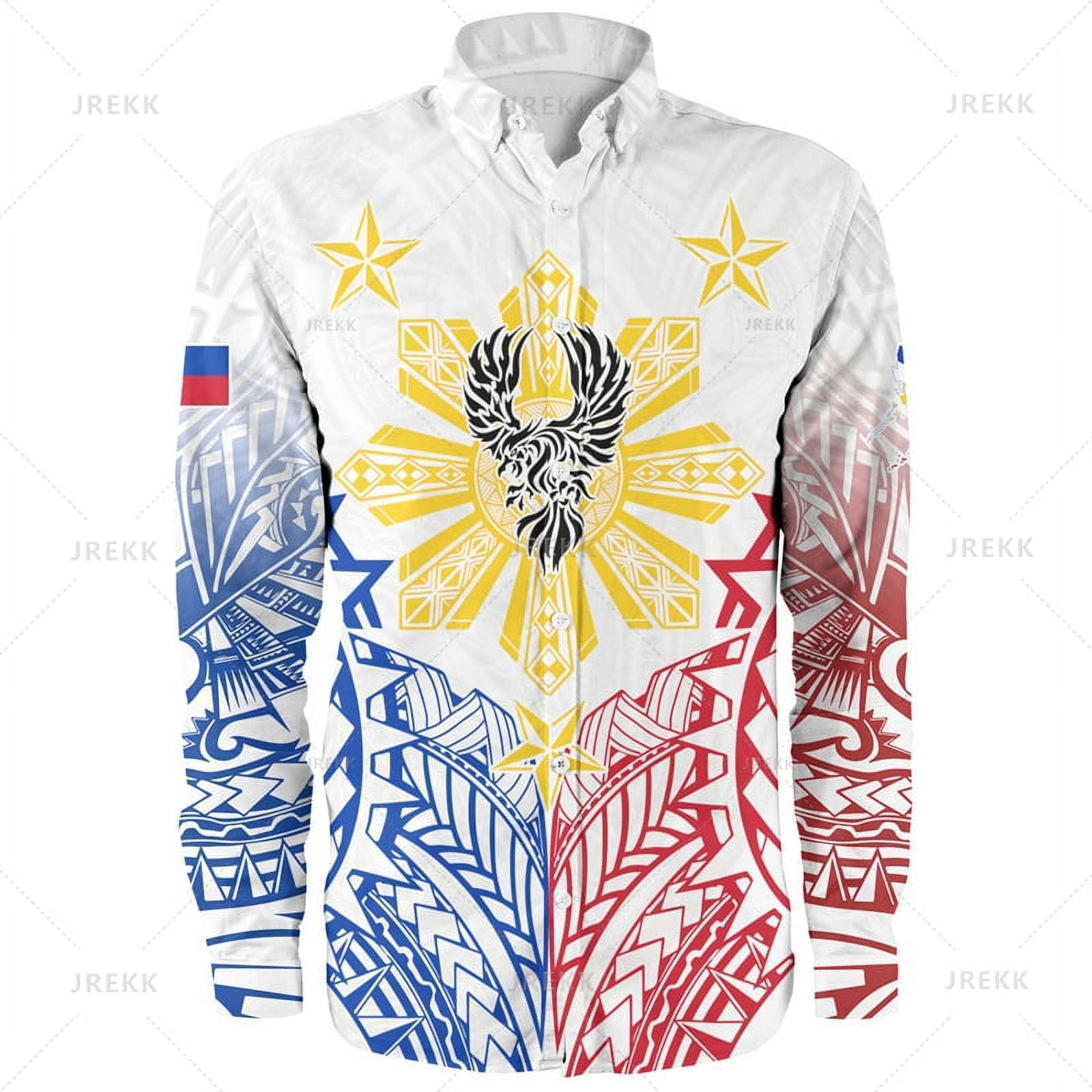 Small Size 3D Philippines Pride Printing Long Sleeve Shirts Men ...