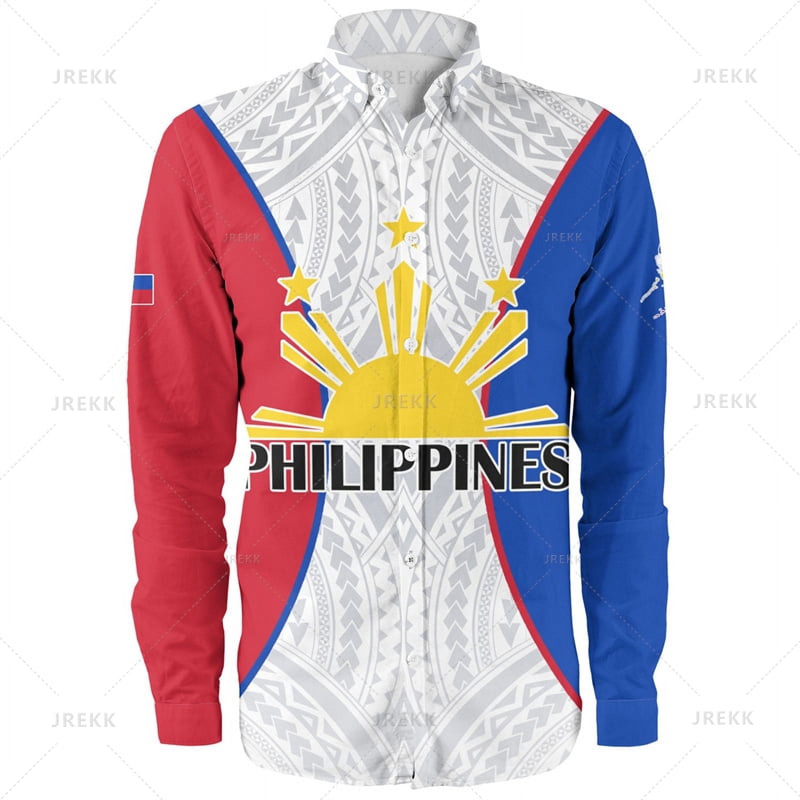 Small Size 3D Philippines Pride Printing Long Sleeve Shirts Men ...