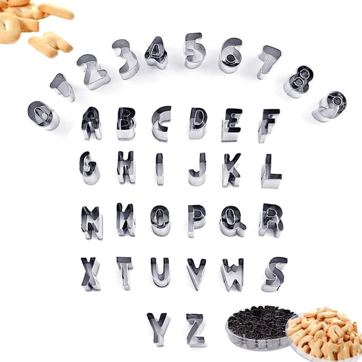 Small Size Alphabet & Number Sandwich Cookie Cutters Sets Funny Metal ...