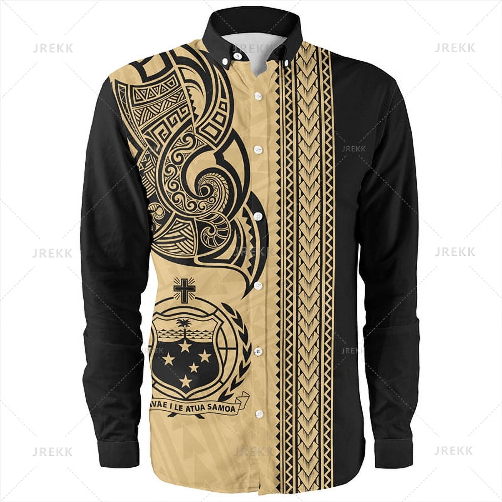 Small Size Harajuku 3D Polynesian Samoa Emblem Printed Long Sleeve ...