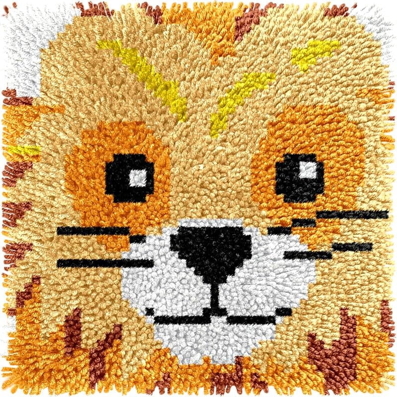 Small Size Mini Cartoon Lion Latch Hook Kits Rug DIY Cushion Tapestry ...