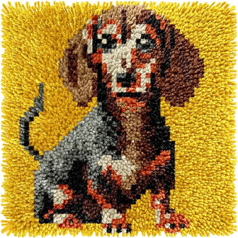 Small Size Mini Dachshund Latch Hook Kits Rug DIY Cushion Tapestry ...