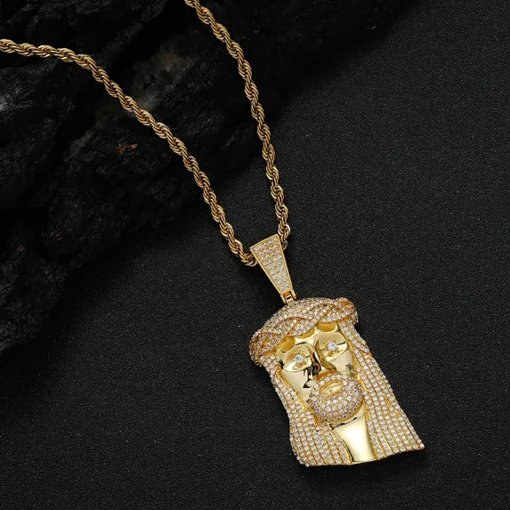 Small Size Pendants Necklace Golden Color 14K Yellow Gold Zircon ...