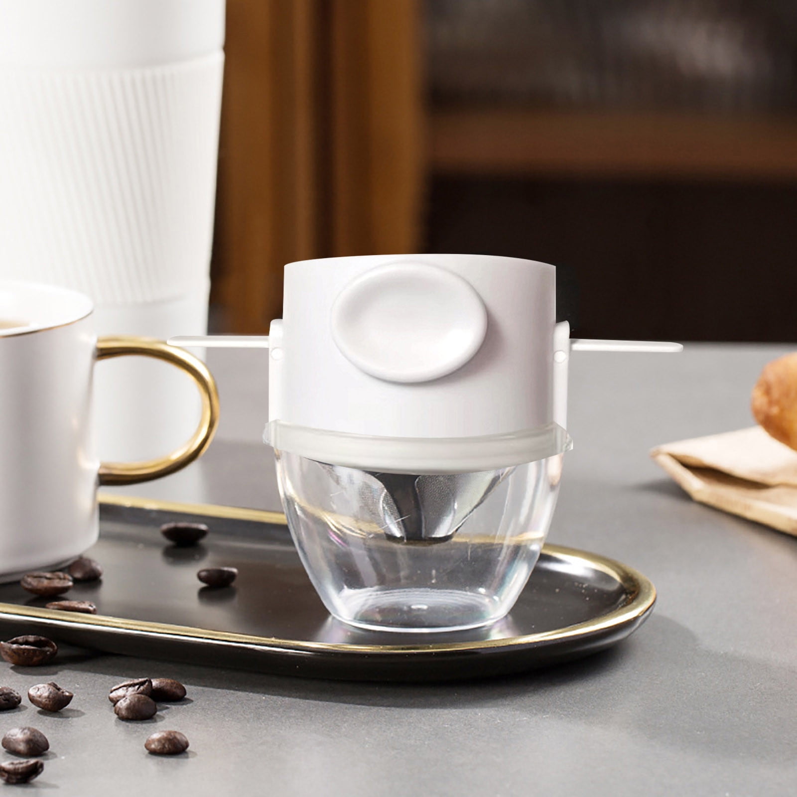 Small Size Pour Over Coffee Filter Dripper, Stainless Steel Metal Cone ...