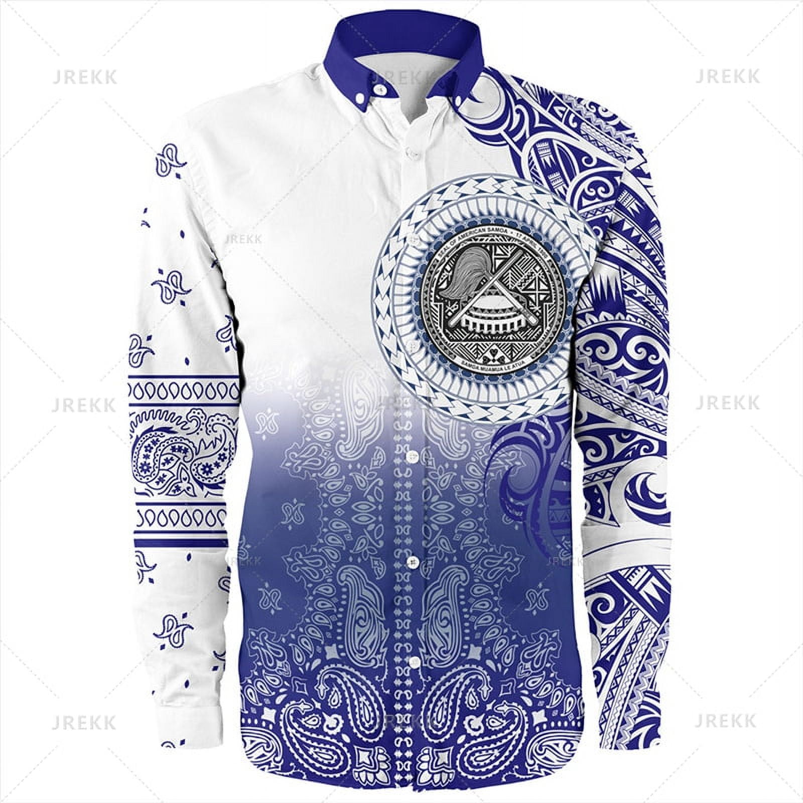 Small Size Vintage 3D Polynesian Samoa Emblem Printing Long Sleeve ...