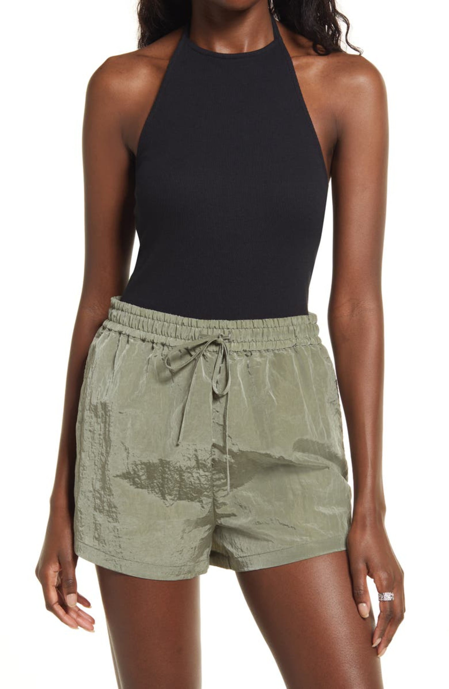 Small Size White Halter Bodysuit by Open Edit - Walmart.com