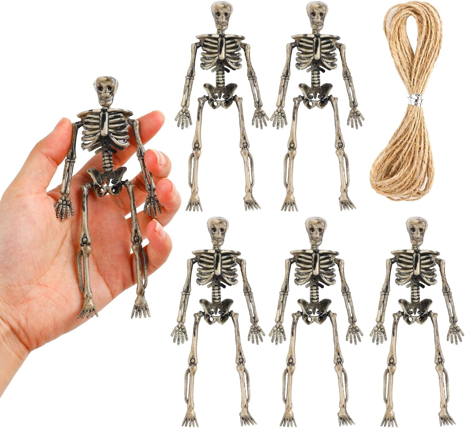 Small Skeletons for Halloween Decor, 6 Piece Mini Seleton Figurines 6 ...