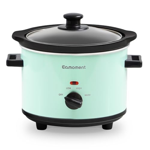 Small Slow Cooker, 1.5 Quart Mini Ceramic Pot Adjustable Temperature ...