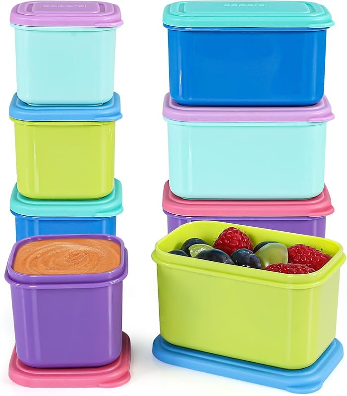 Small Snack Containers with Lids 6 Pack - 5oz/150ml Leakproof Stackable ...
