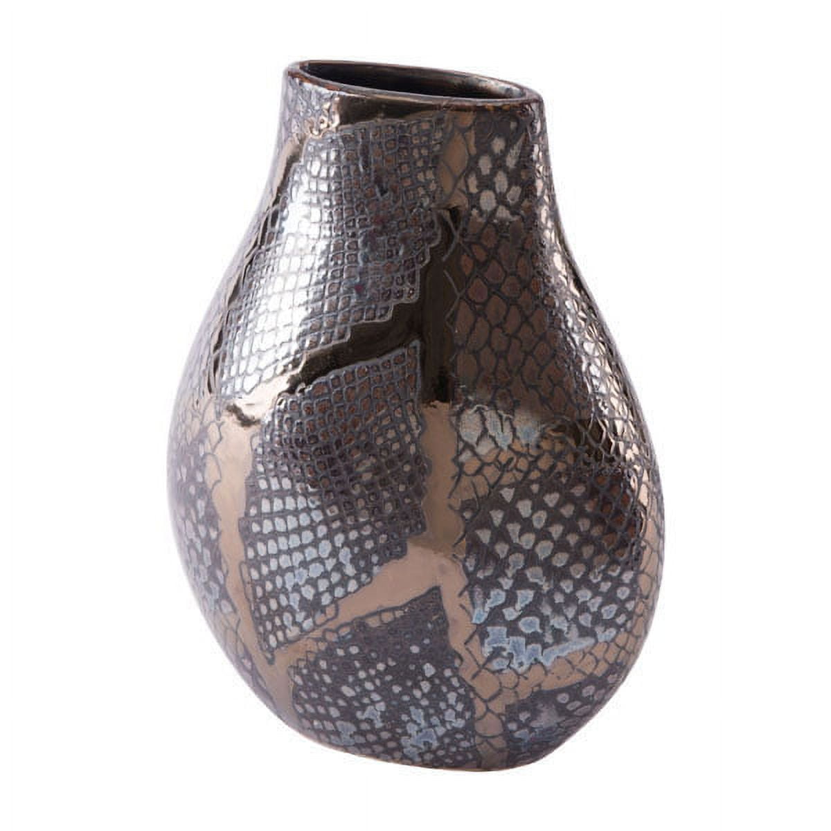 Small Snake Skin Vase Metallic Black And Brown - Walmart.com