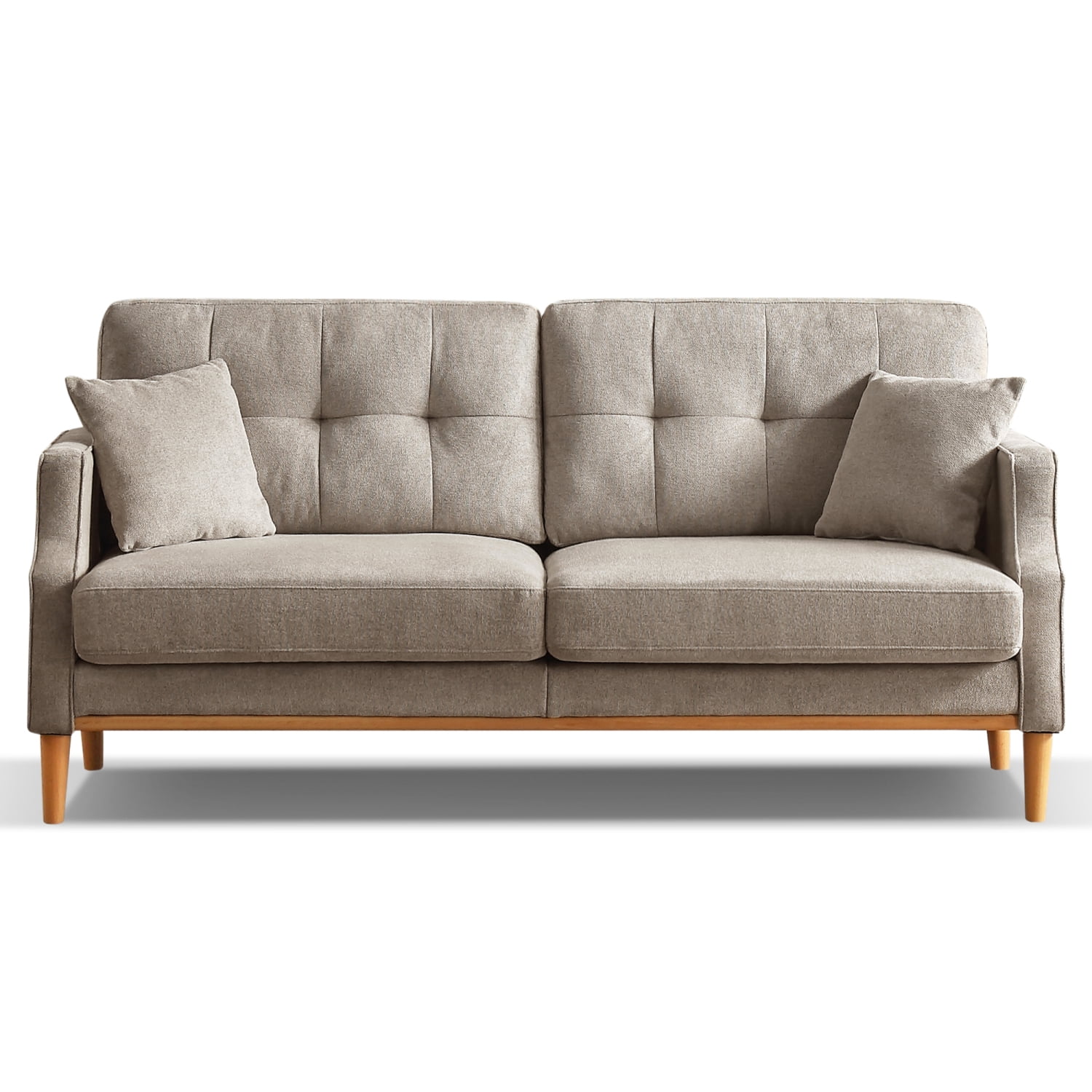 Small Sofa Couch with USB Charging Port and 2 Throw Pillows, 3-Seater ...