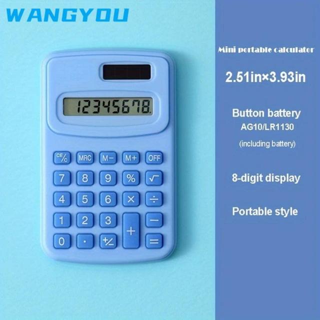 Small Solar Calculator Portable Calculator Cute 8 Digits LCD Electronic ...