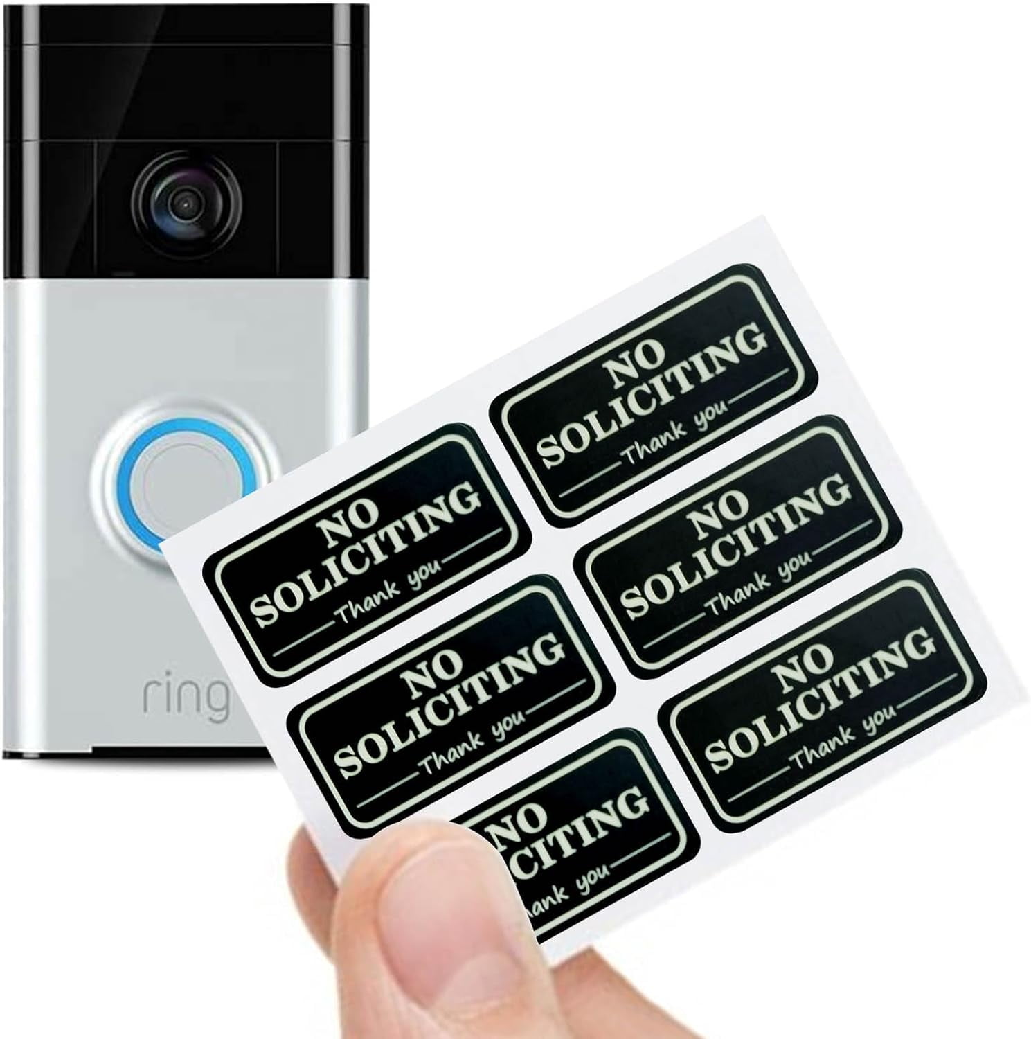 Small No Soliciting Sign for House,6 Pcs No Soliciting Sign,with Glow ...