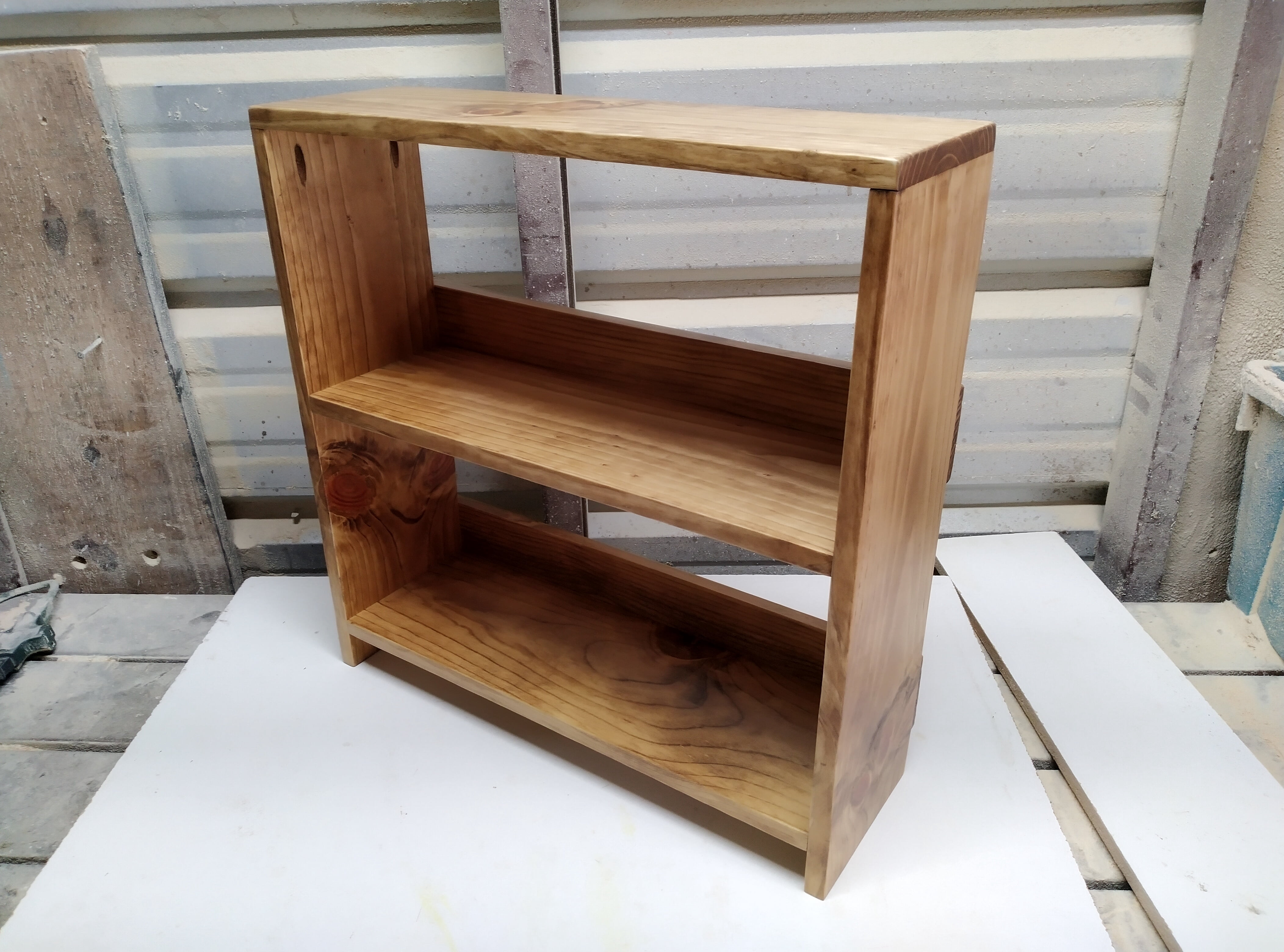 Small Solid Wood Bookcase Wood Bookshelf Wooden Display Unit Golden Oak ...