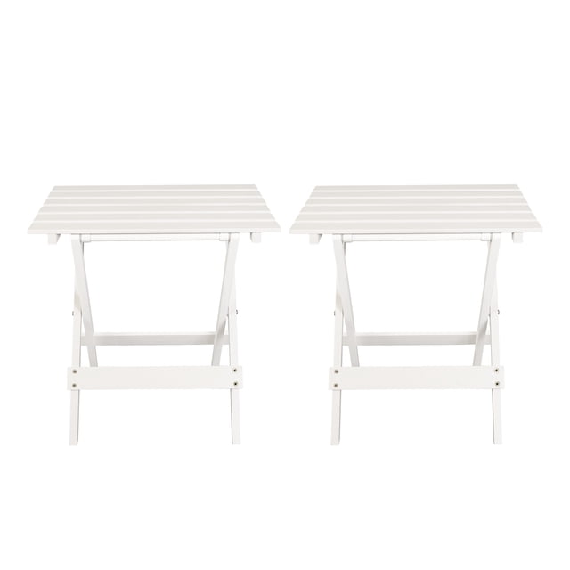 Solid Wood Folding Side Table Set (2-Piece), Indoor/Outdoor, Portable ...