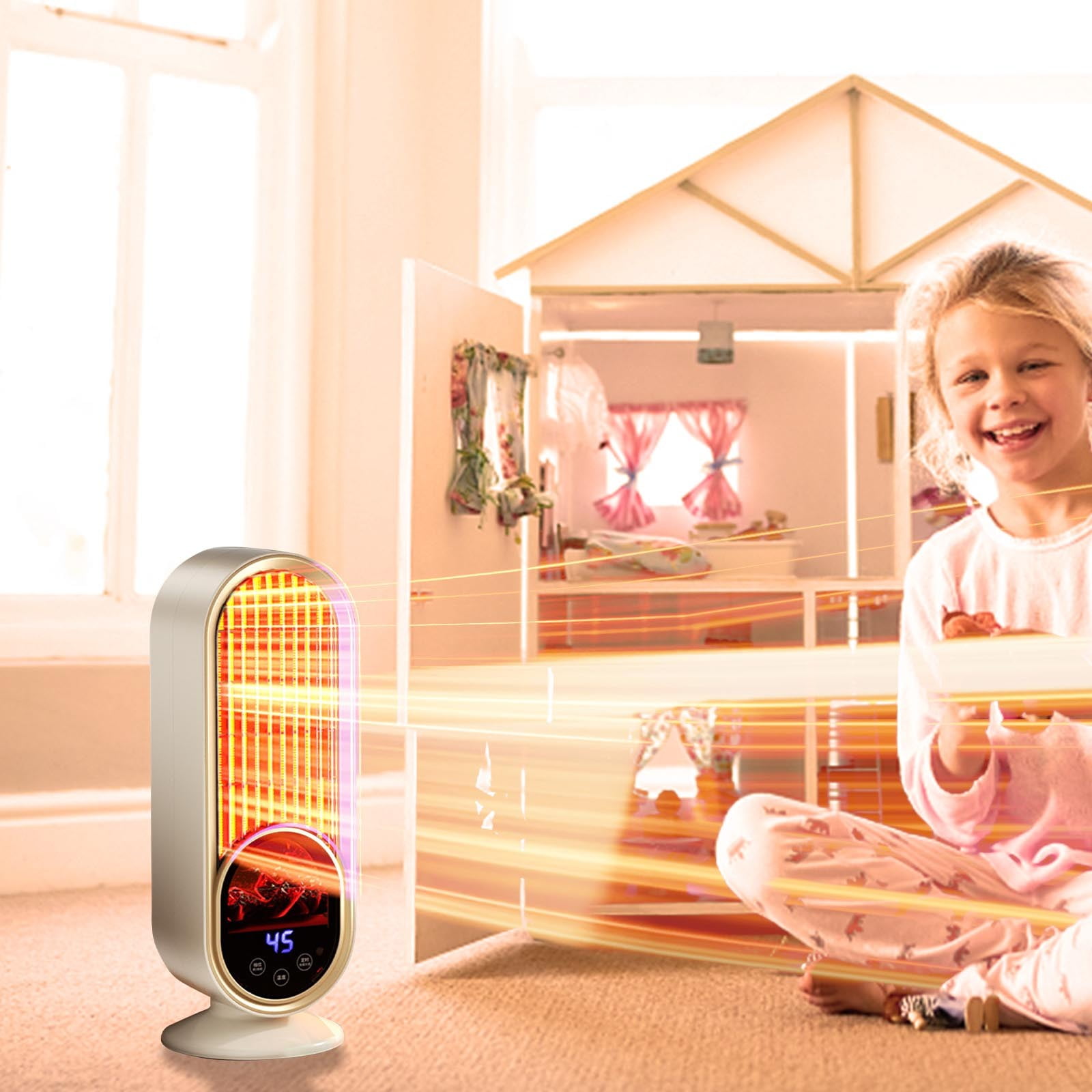 Small Space Heater, 1310W Portable Electric Heater, Mini Ceramic Heater ...
