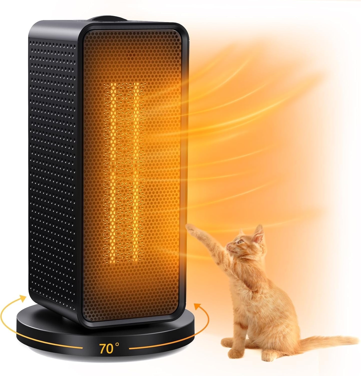 Pakimi Small Space Heater, 70° Oscillating Heater for Indoor Use, 1200W ...