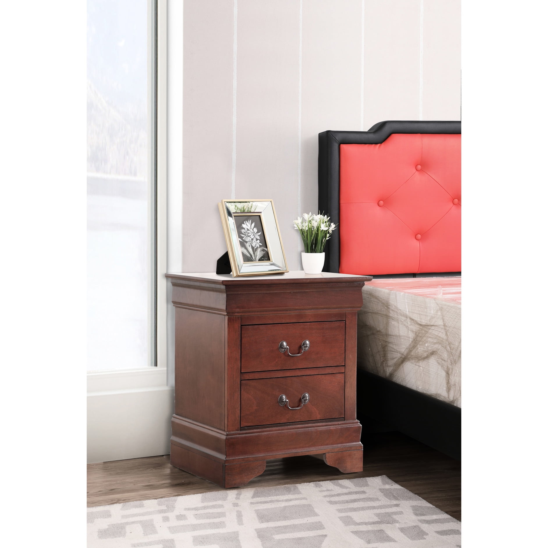 Small-Space Nightstand+Two Drawer Design"-"Bedside Storage+Keep Things ...