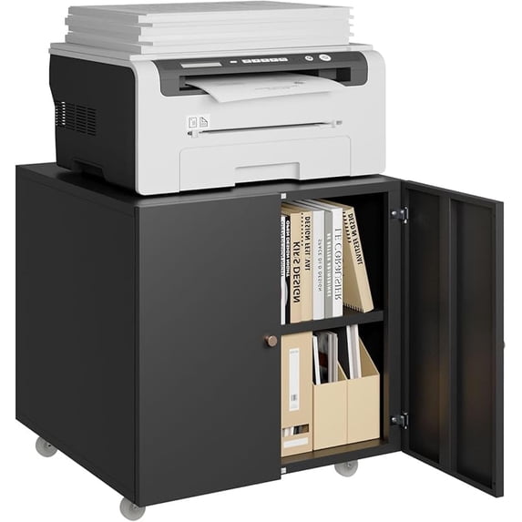 Small Space Printer Stand with Doors, Mini Fridge Stand for Laundry, 3D ...