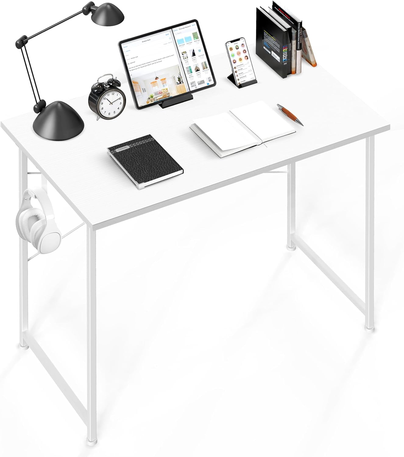 Small Space Writing Desk with Headphone Hooks Modern Simple Design ...