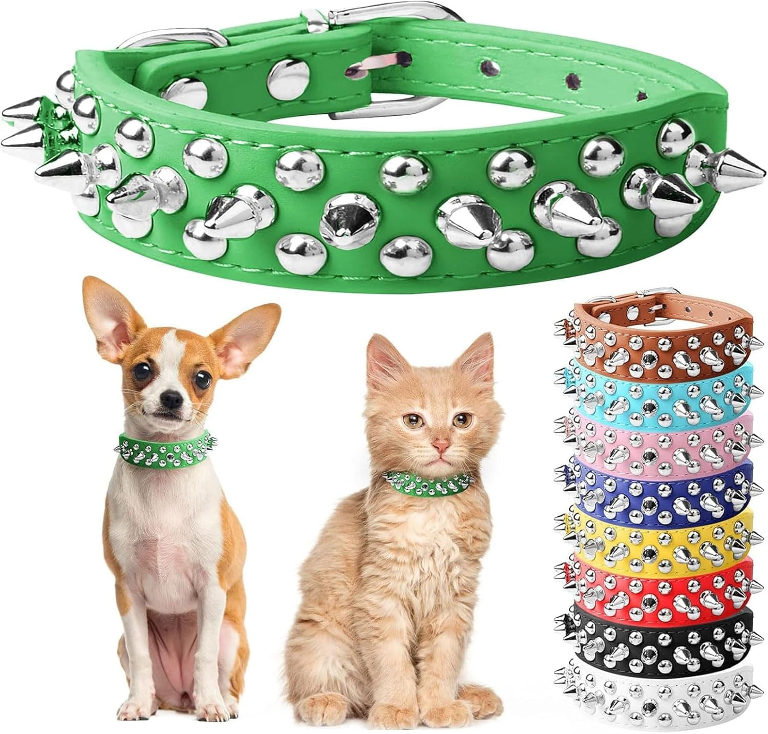Small Spiked Black Dog Cat Collar for Small Medium Dogs Boy Male ...
