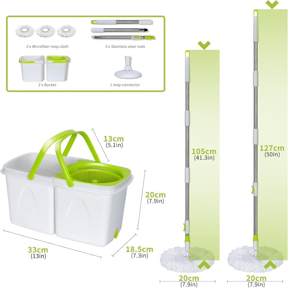 Small Spin Mop,Mop and Bucket Set,Microfiber Spin Mops with Bucket ...