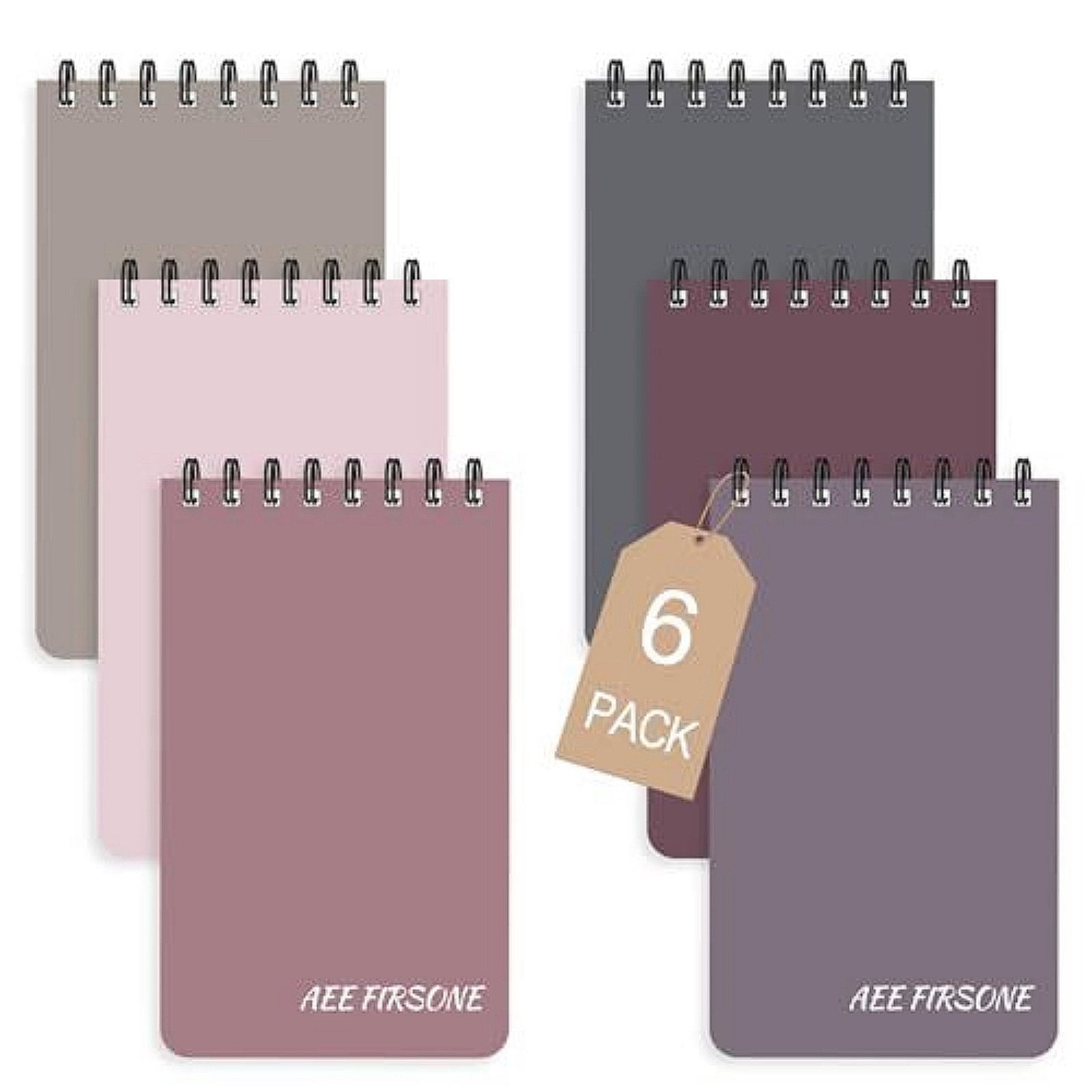 Small Notebook, Pocket Notebooks Set of 6 - 3x5 Small Spiral Notebook ...