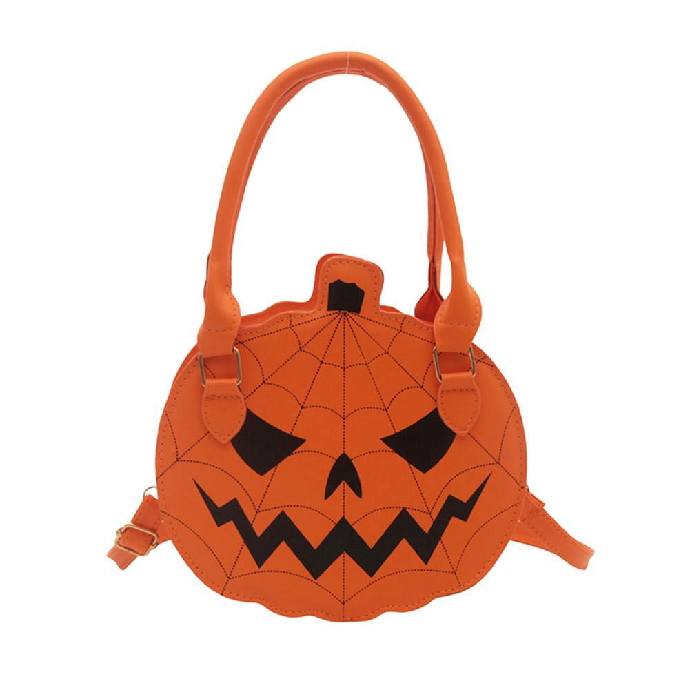 Small Spooky Pumpkin Purse, Halloween Crossbody Bag, Novelty PU Leather ...