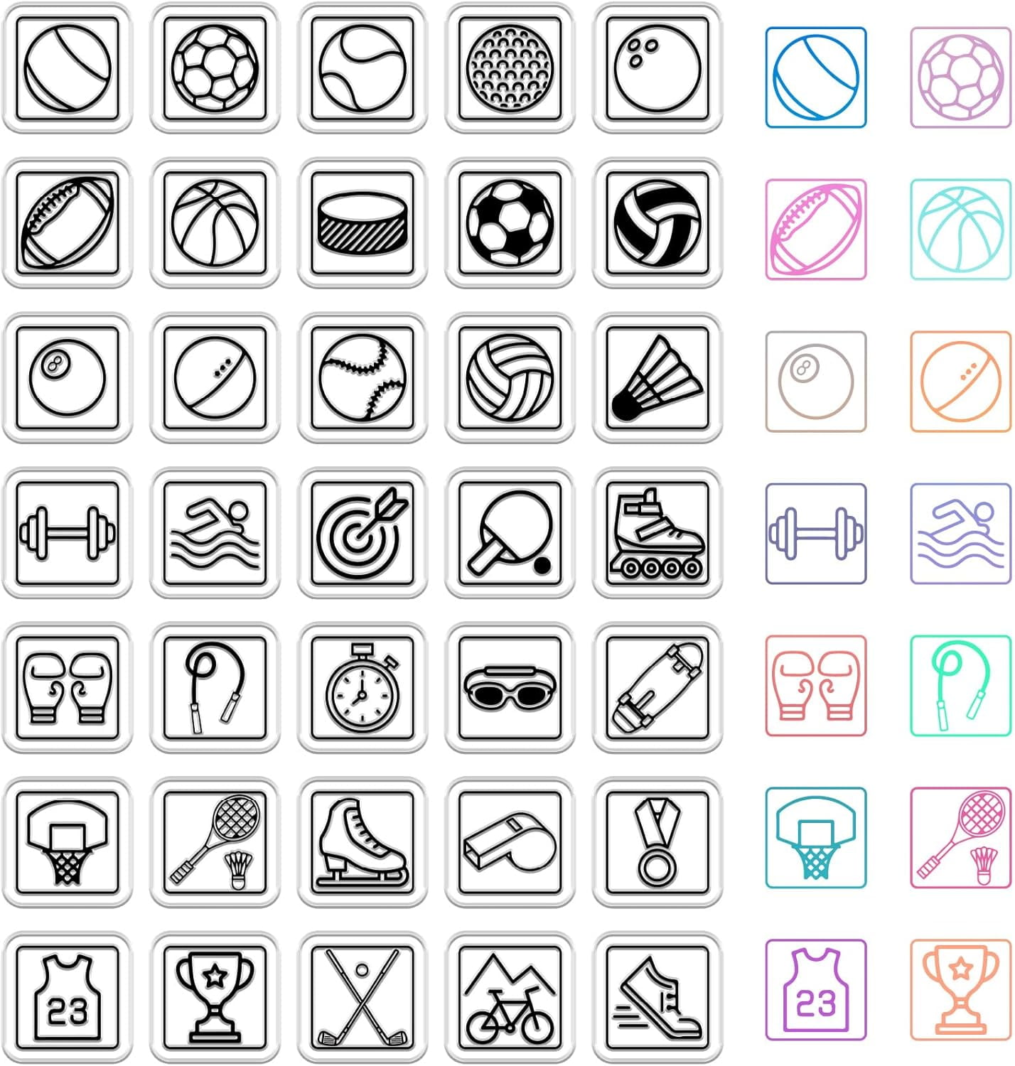 Small Sports Labels Clear Rubber Stamps Vintage Daily Planner Cute ...