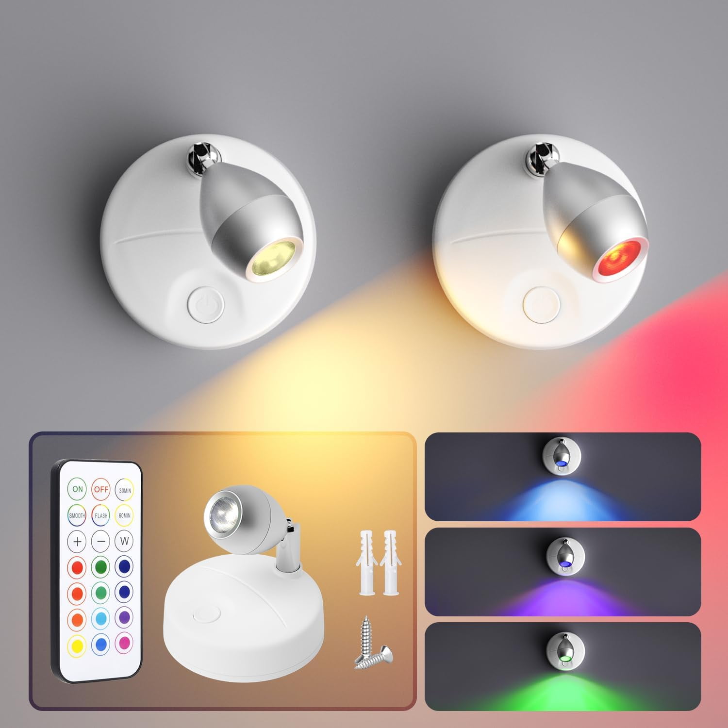 Small Spotlight Mini Spotlight,13 Color led RGB Wireless Spotlight ...