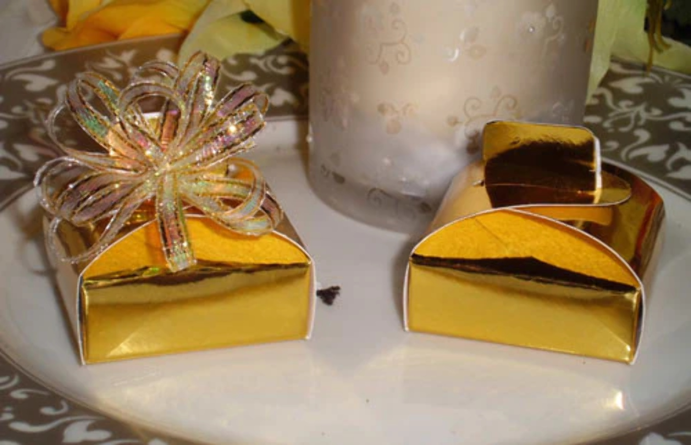 Small Square Favor Box With Tab Top Gold (12 pieces) - Walmart.com