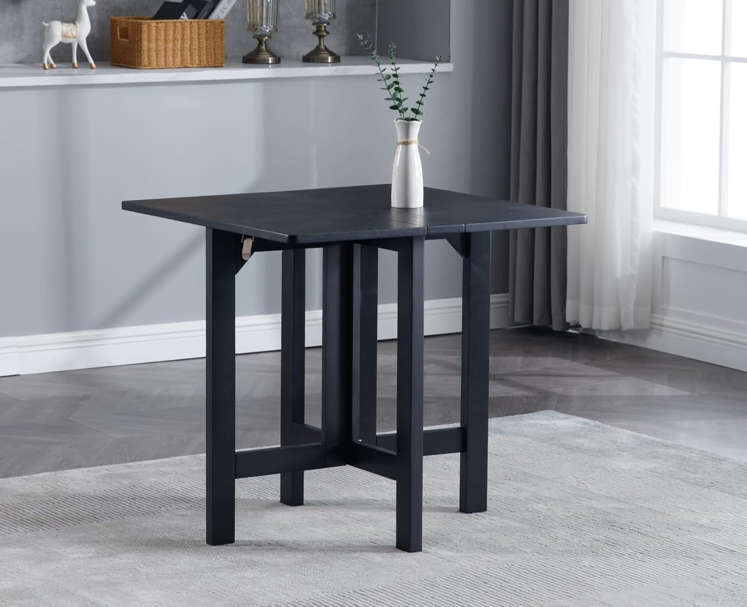 Small Square Folding Table for 2 to 4 Person Portable Solid Wood Dining ...