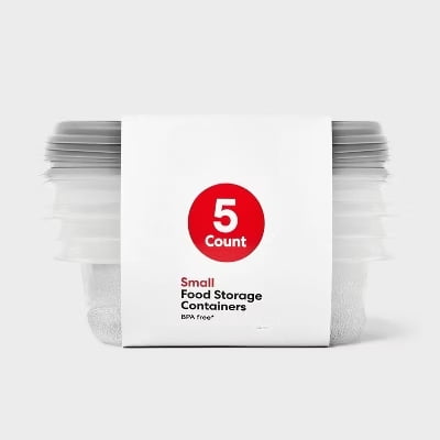 Small Square Food Storage Containers - 25 fl oz/5ct - Walmart.com