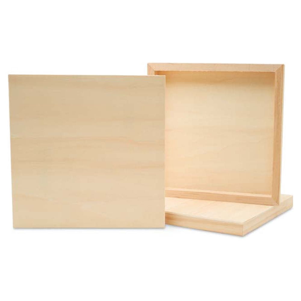 Small Square Wood Canvas 5 x 5 x 3/4 inch, Pack of 12 Unfinished Wood ...