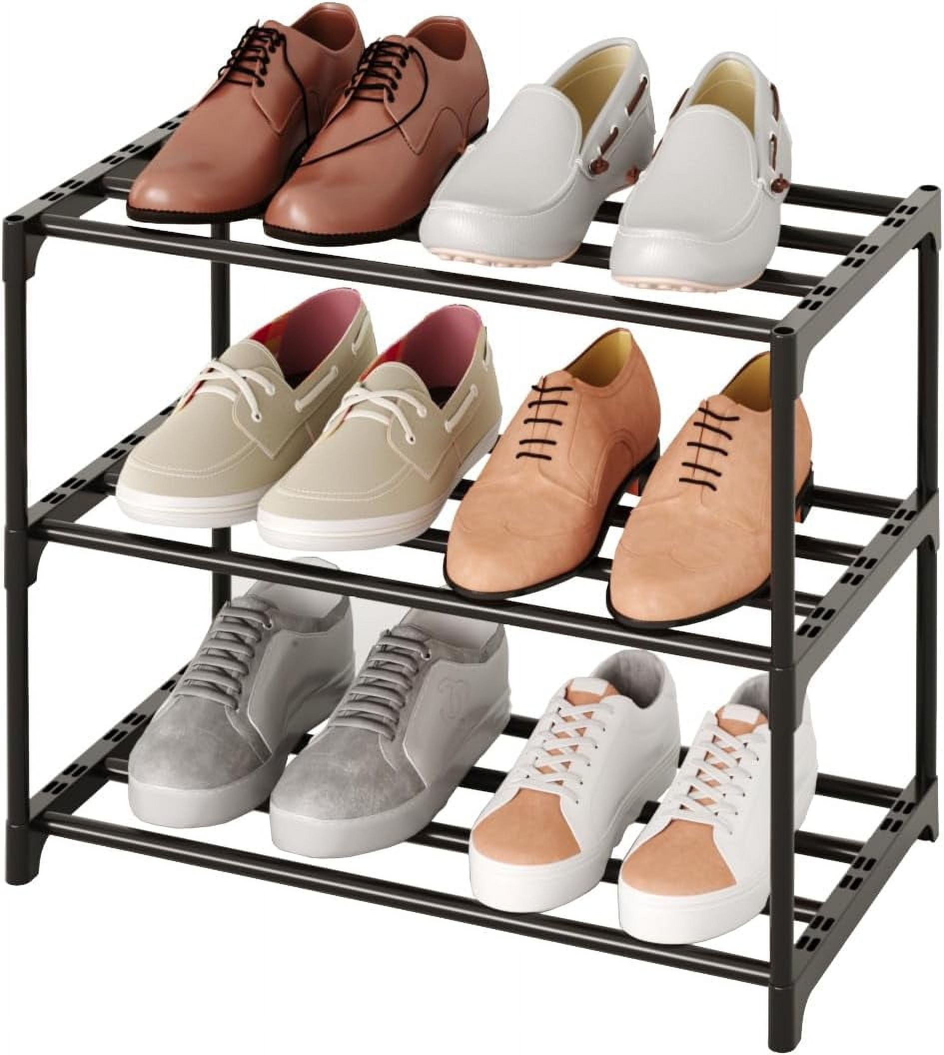 Small Stackable Shoe Rack,Narrow Kids Shoe Stand,Metal Shoe Storage ...