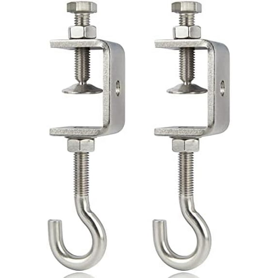 Small Stainless Steel C Clamps 1.85 In and Heavy Duty Metal Hanging ...