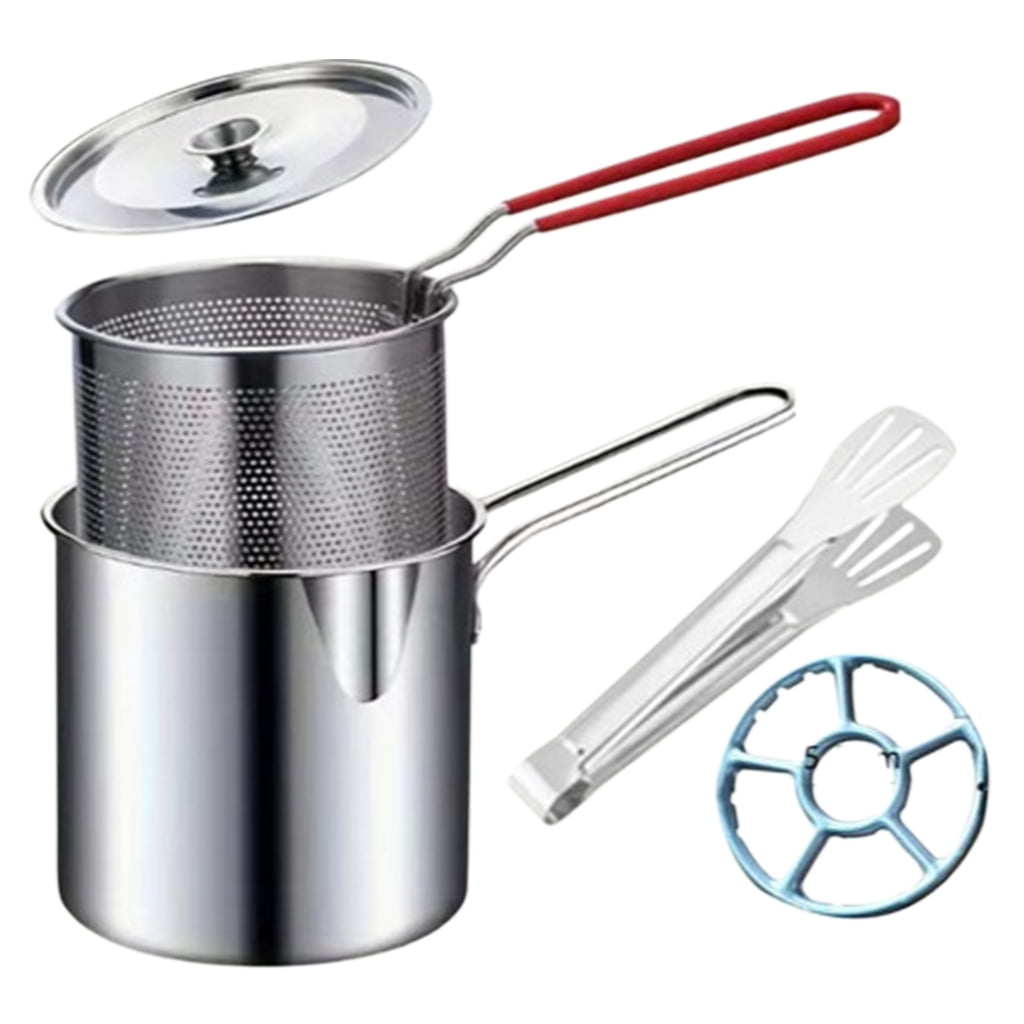 Small Stainless Steel Frying Pot With Mesh Basket Miniature Ergonomic ...
