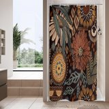 Small Stall Boho Shower Curtain 36 x 72, Abstract Floral Narrow Half ...