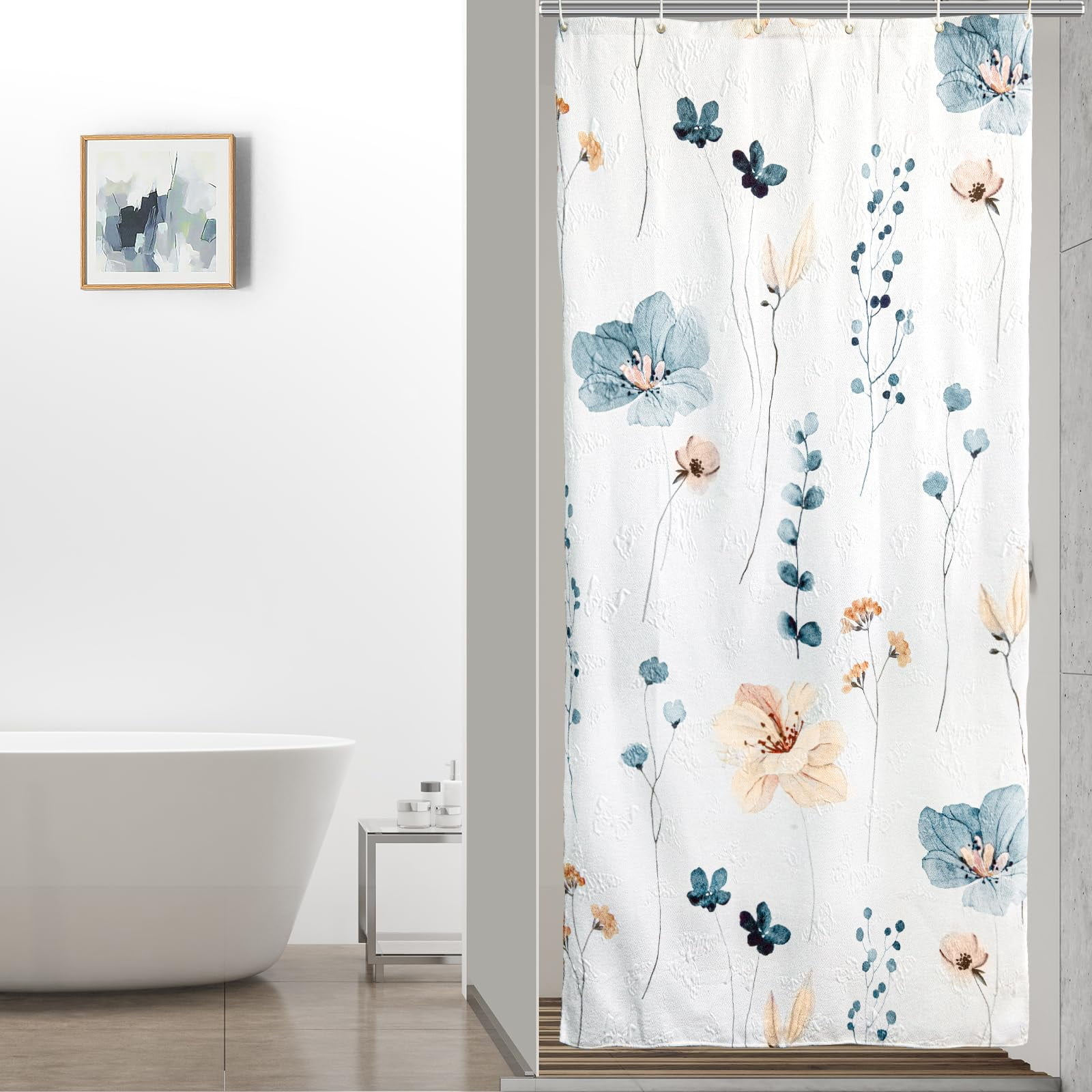 Small Stall Shower Curtain 36 x 72 Inches, Narrow Half Bathroom Curtain ...